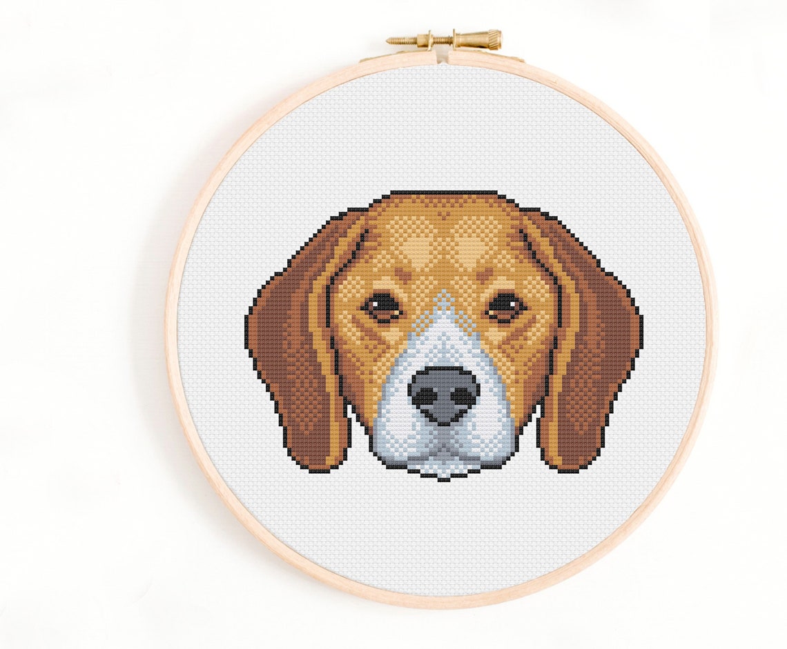 Beagle Cross Stitch Beagle Dog Portrait Cross Stitch Pattern - Etsy