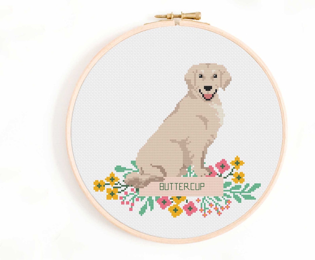 Golden Retriever Cross Stitch Pattern - Personalise Your Own Dog ...