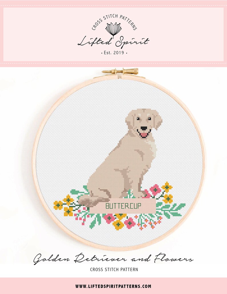 Golden Retriever Cross Stitch Pattern Personalise Your Own - Etsy