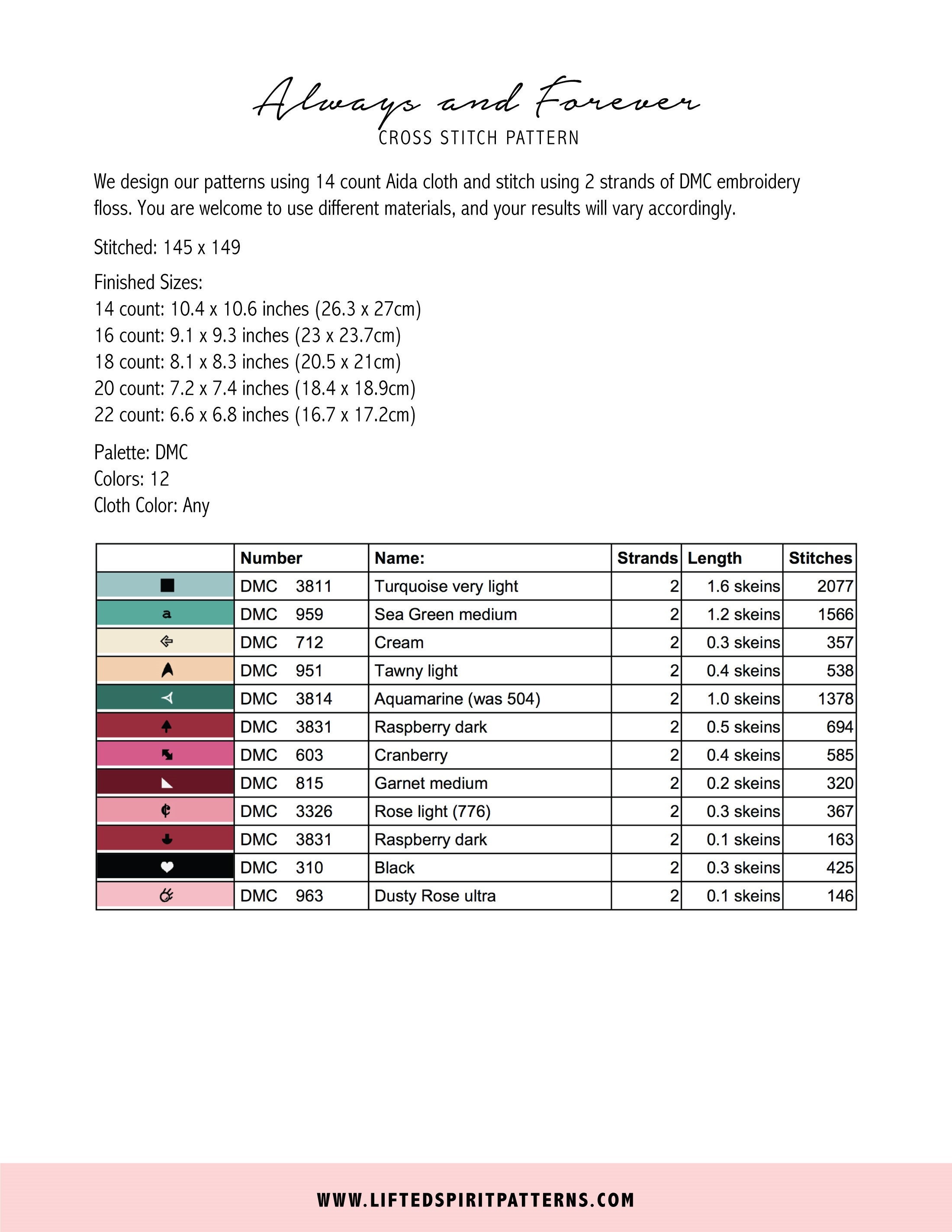 I Love You Cross Stitch Pattern I Love You Always and | Etsy