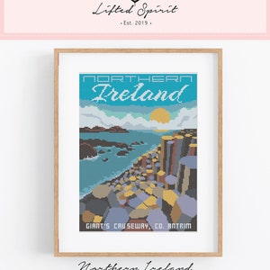 Vintage Travel Northern Ireland Cross Stitch Pattern - Vintage Style ...