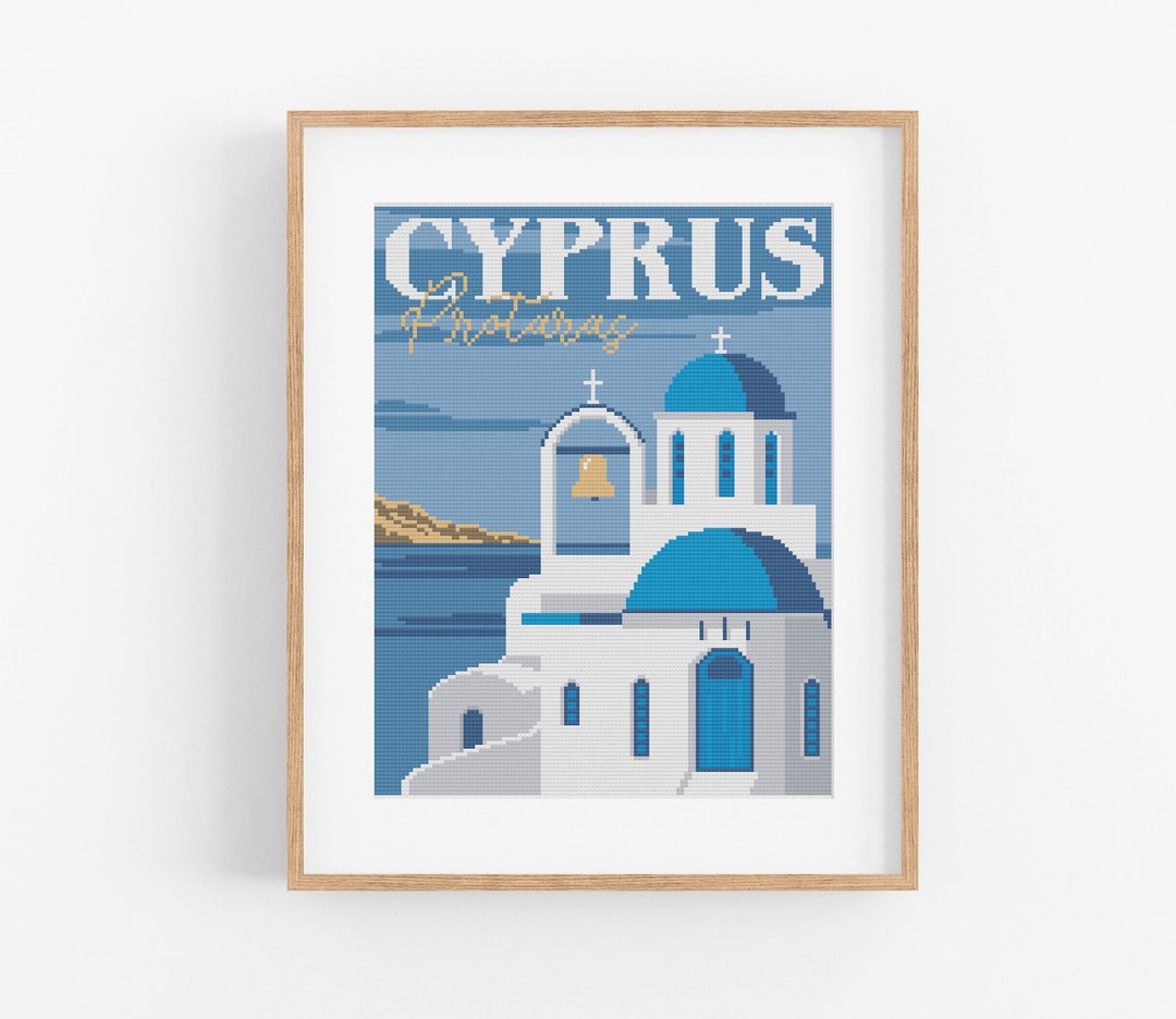 Vintage Travel Cyprus Cross Stitch Pattern - Europe Cross Stitch ...