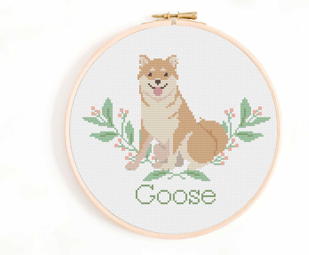 Shiba Inu Cross Stitch Pattern - Personalise Your Own Shiba Nameplate ...
