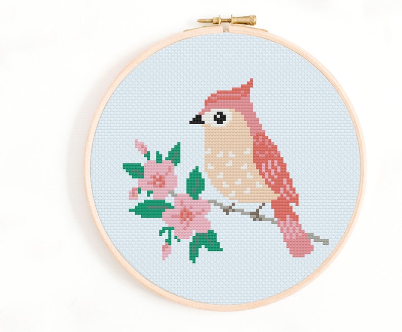 Birds Cross Stitch Set of 4 Cross Stitch Patterns Spring | Etsy