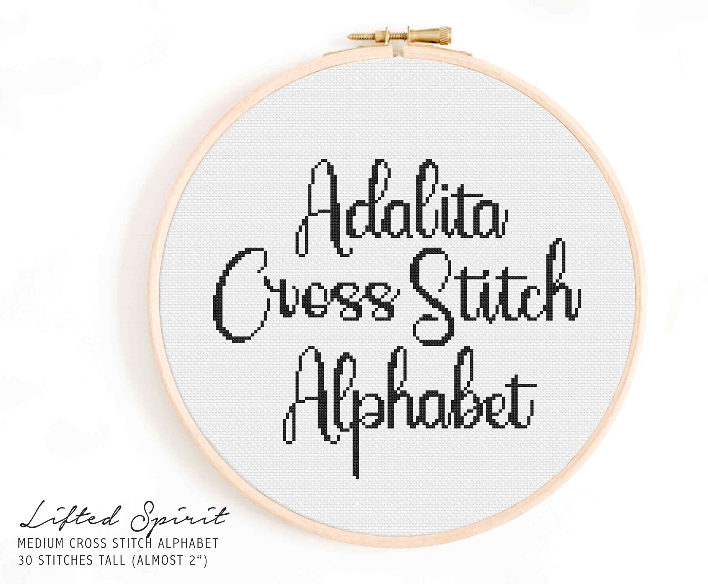 Alphabet Cross Stitch Pattern Medium Sized Decorative Cross Stitch ...