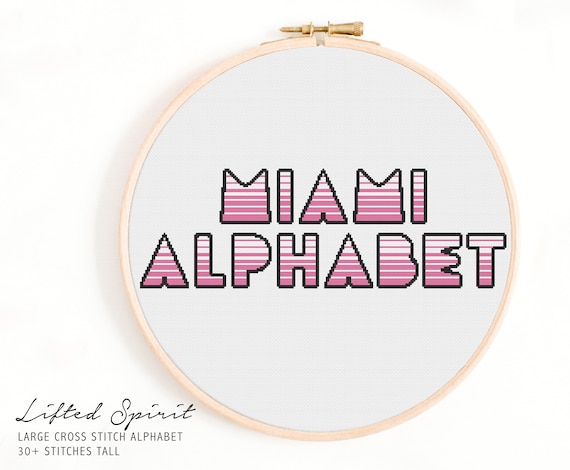 Miami Alphabet Full Alphabet Cross Stitch Pattern 80s | Etsy