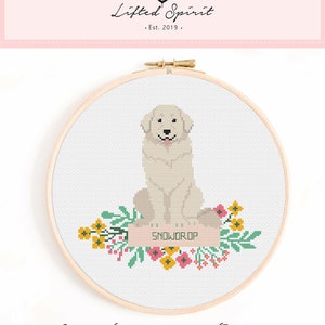 Great Pyrenees Cross Stitch Pattern - Personalise Your Own Dog ...