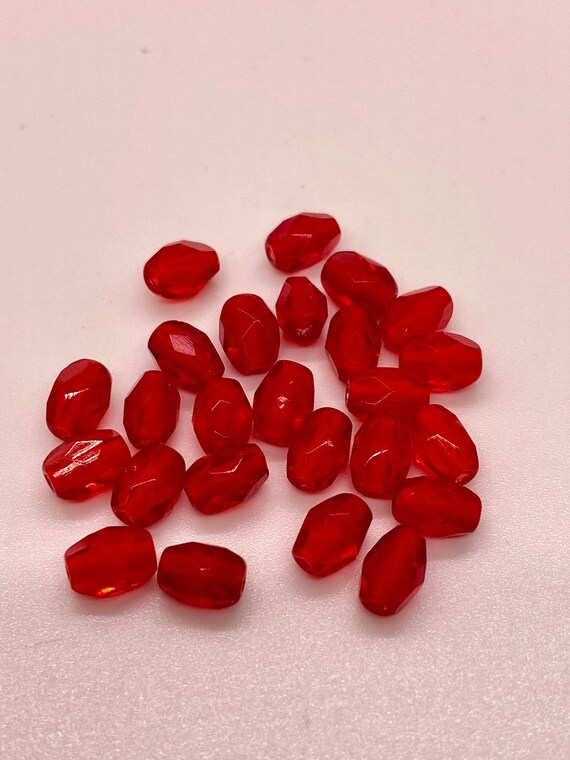 Vintage Czech Translucent Fire Polish Glass Beads | Etsy UK