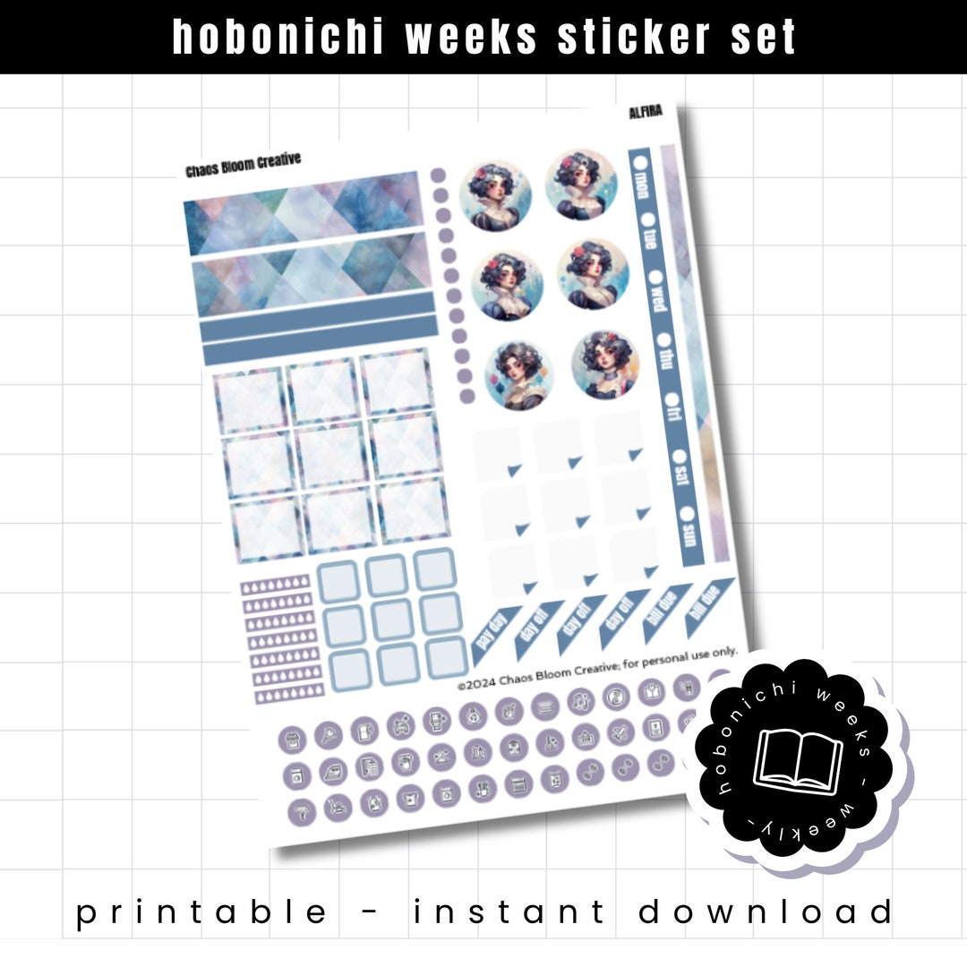 ALFIRA Dnd Bard Inspired Printable Planner Stickers Set for Hobonichi ...