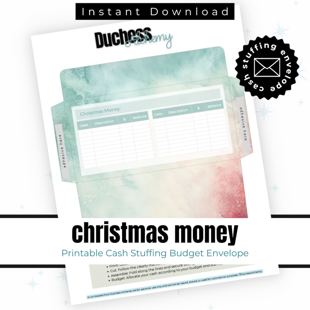 Christmas Money Cash Stuffing Budget Envelope Duchess - Etsy