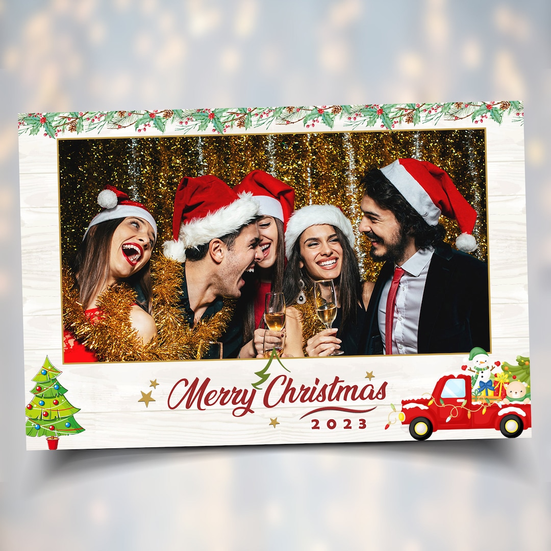 Christmas Truck Photo Booth Template, Merry Christmas and New Year 2024 ...