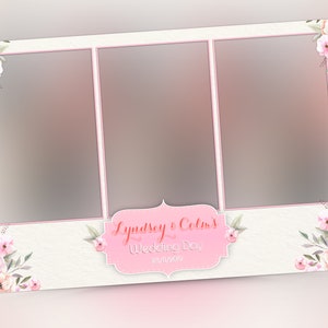 Photobooth Template Pink Floral Wedding Photo Booth Template, Pink ...