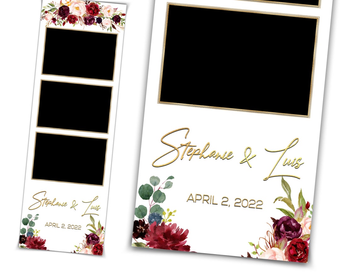 Wedding Photo Booth Template Purple Floral Photobooth Template Wedding ...