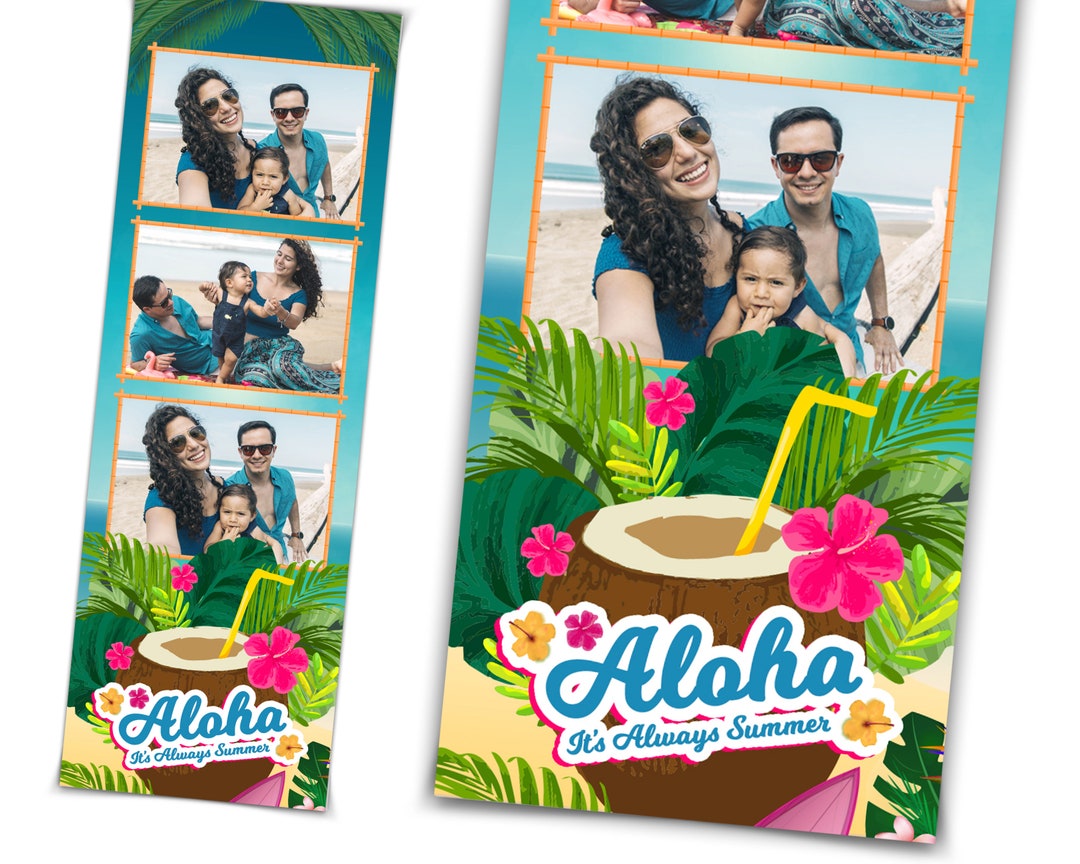 Beach Luau Photobooth Template, Hawaiian Luau Party, Aloha Party, Photo ...