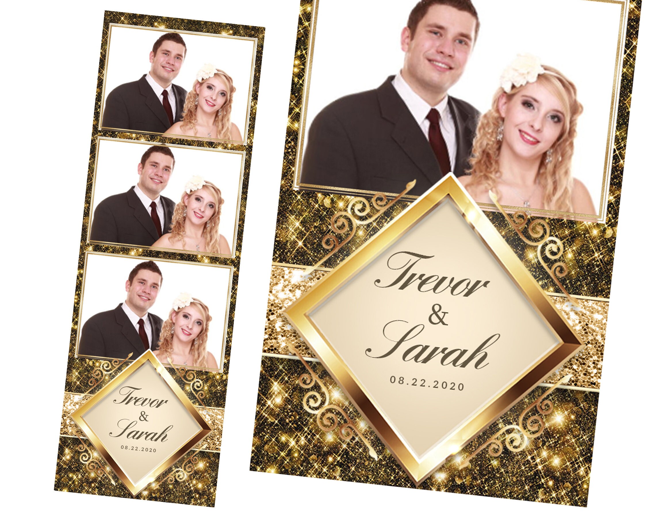 Wedding Photo booth Template Gold Glitter Photobooth Template | Etsy