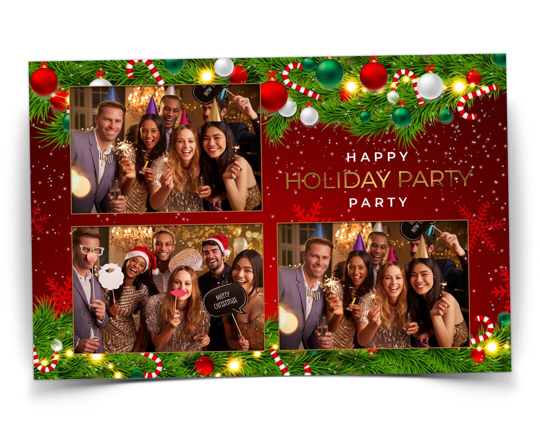 Christmas Photobooth Template, Merry Christmas, Holiday, Xmas Photo ...