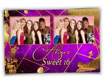 Purple Quinceanera Photo Booth Template, Photo Booth Overlay, Photo ...