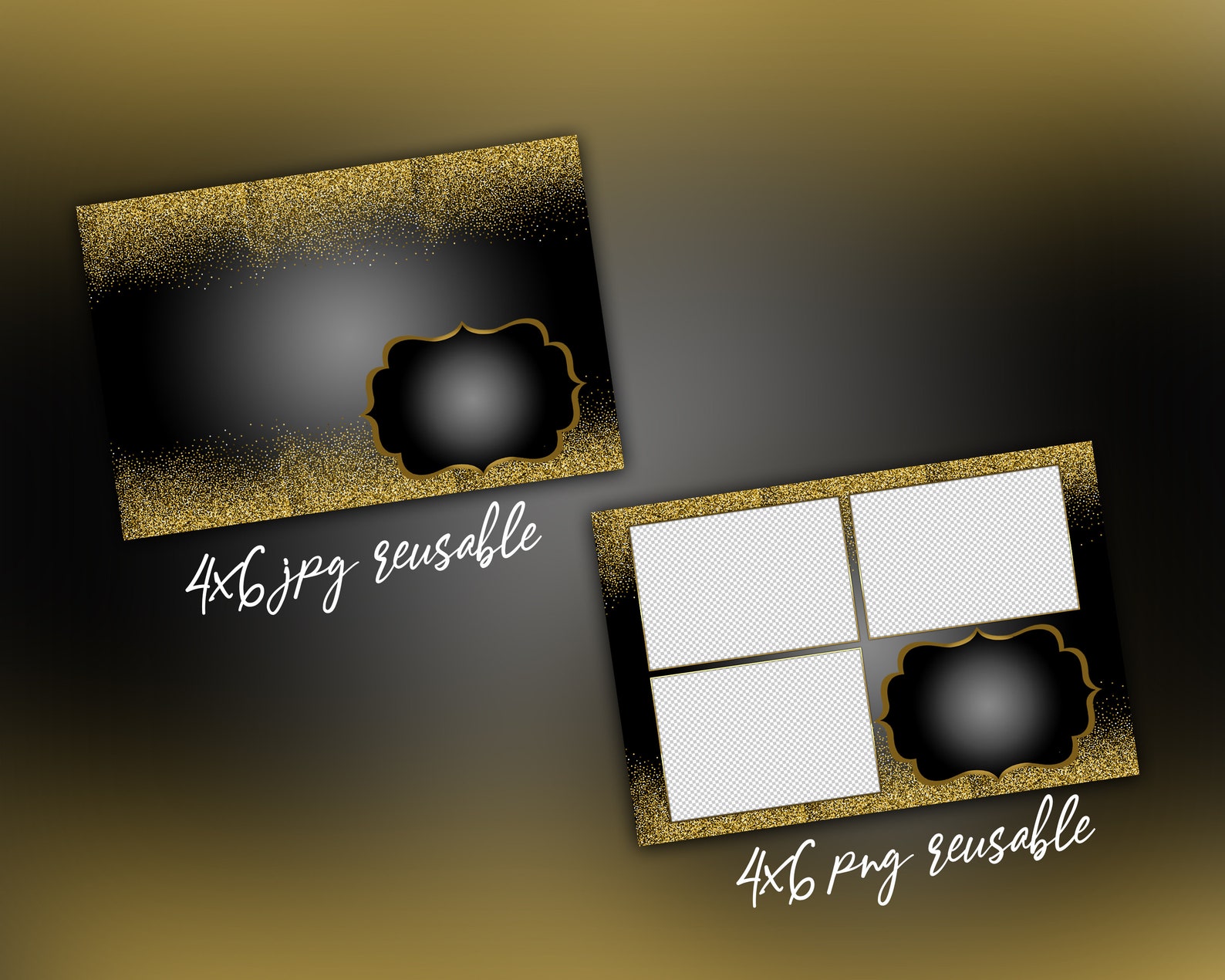 Photobooth Template Gold Glitter Birthday Gold Bridal Wedding | Etsy