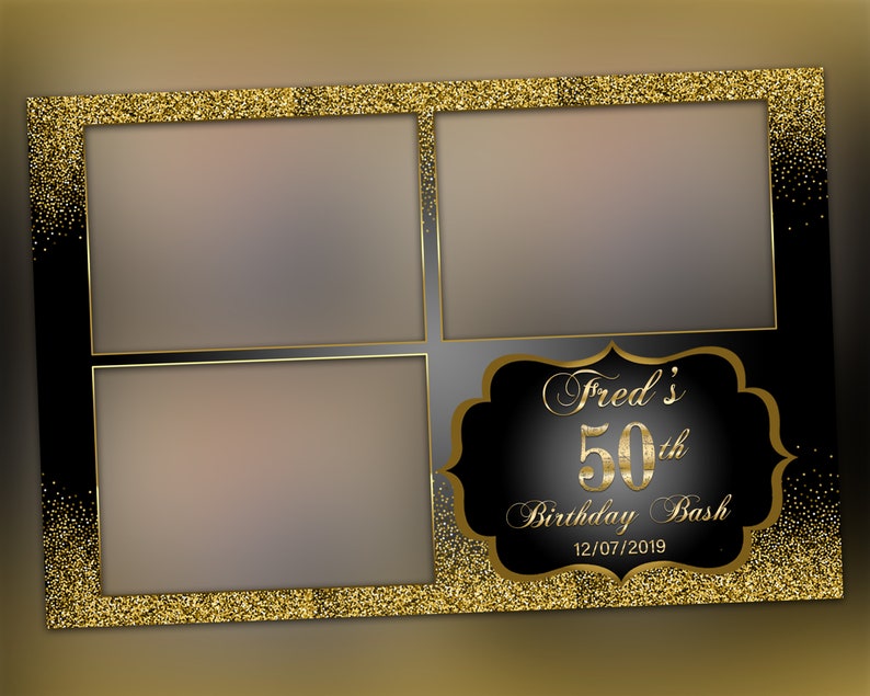 Photobooth Template Gold Glitter Birthday Gold Bridal Wedding | Etsy