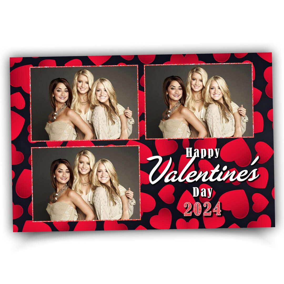 Red Valentine Heart Love Photo Booth Template Birthday Love Valentine ...
