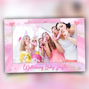 Photo Booth Template Baby Shower Birthday Welcomimg Bearly Wait ...