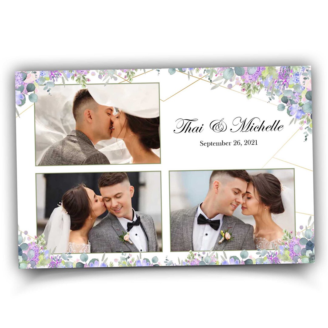 Purple Wedding Photo Booth Template, Bridal Shower, Sweet 16, Floral ...