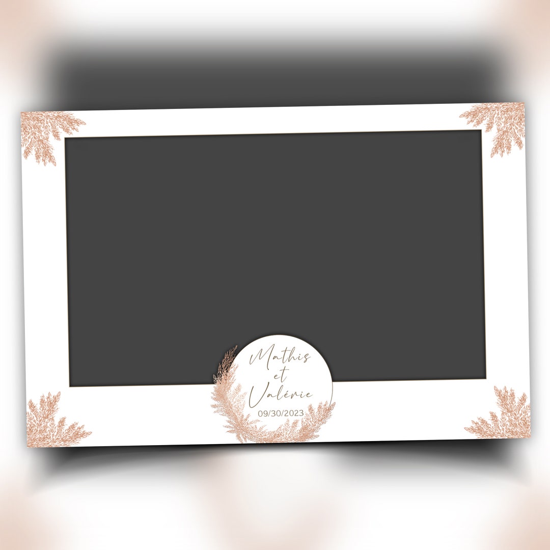 Boho Wedding Photo Booth Template 4x6 Blush Pampas Photobooth Mirror ...