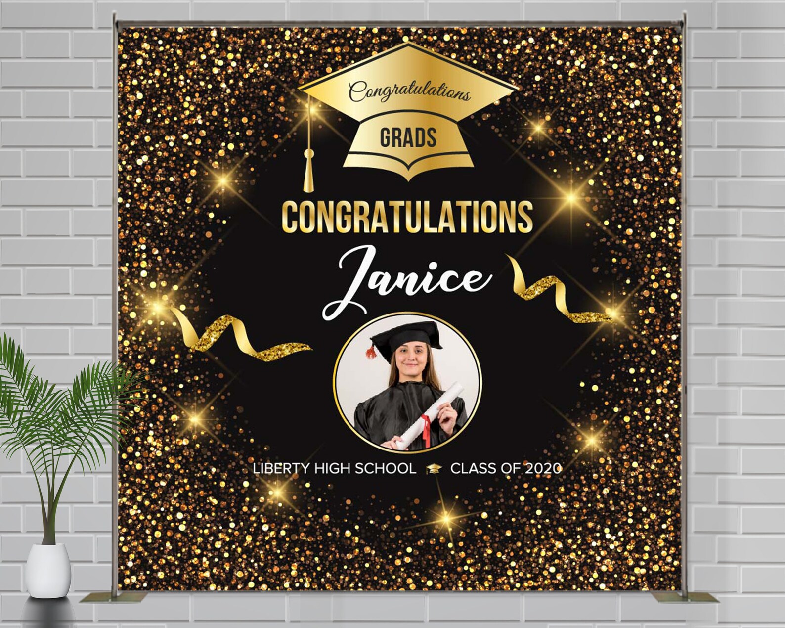 Backdrop Graduation Banner 2020 Graduation Decoration Black - Etsy
