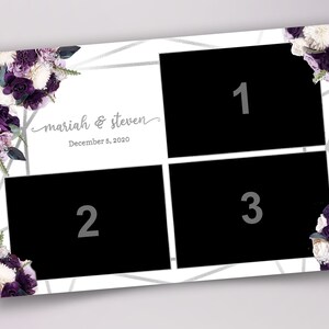 Wedding Photo Booth Template Purple Floral Photobooth Template Wedding ...
