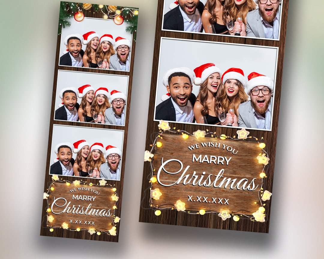 Christmas Photobooth Template, 2x6 Strip Merry Christmas and New Year ...