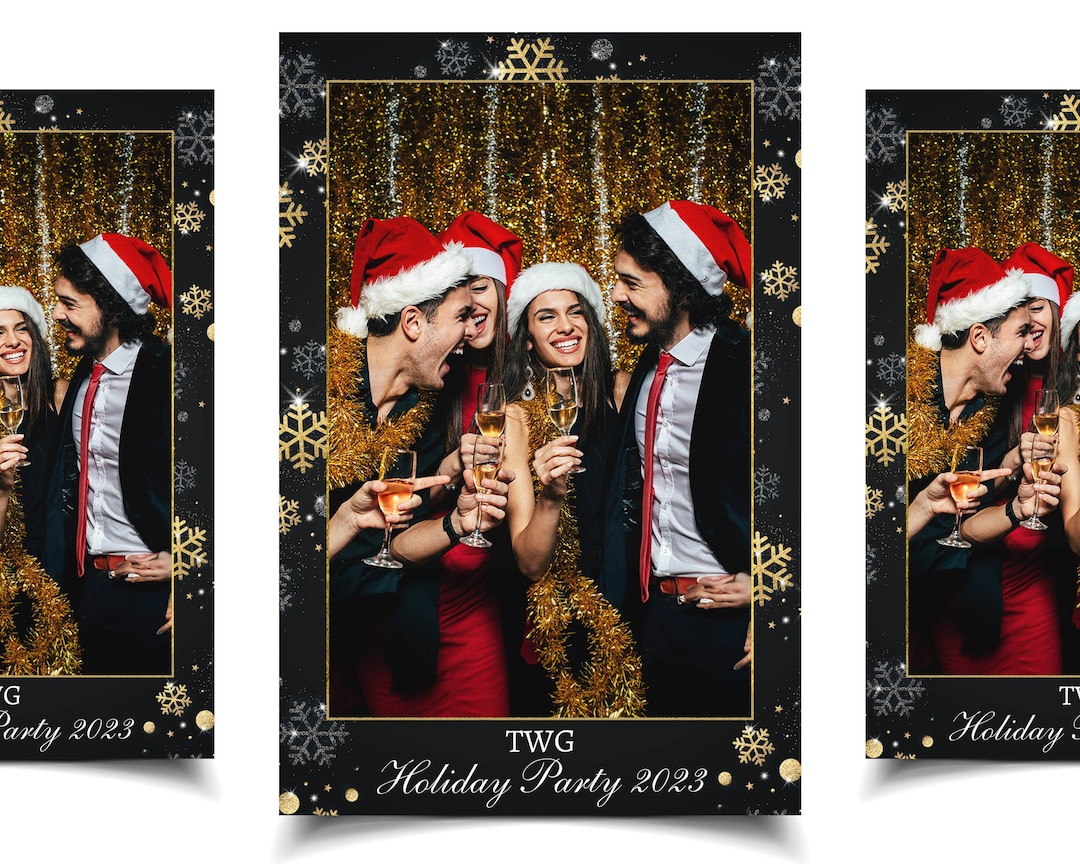 Christmas Photobooth Template Merry Christmas and New Year Winter ...