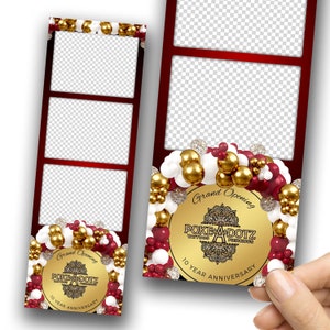 Anniversary Birthday Grand Opening Photo Booth Template Red Gold ...