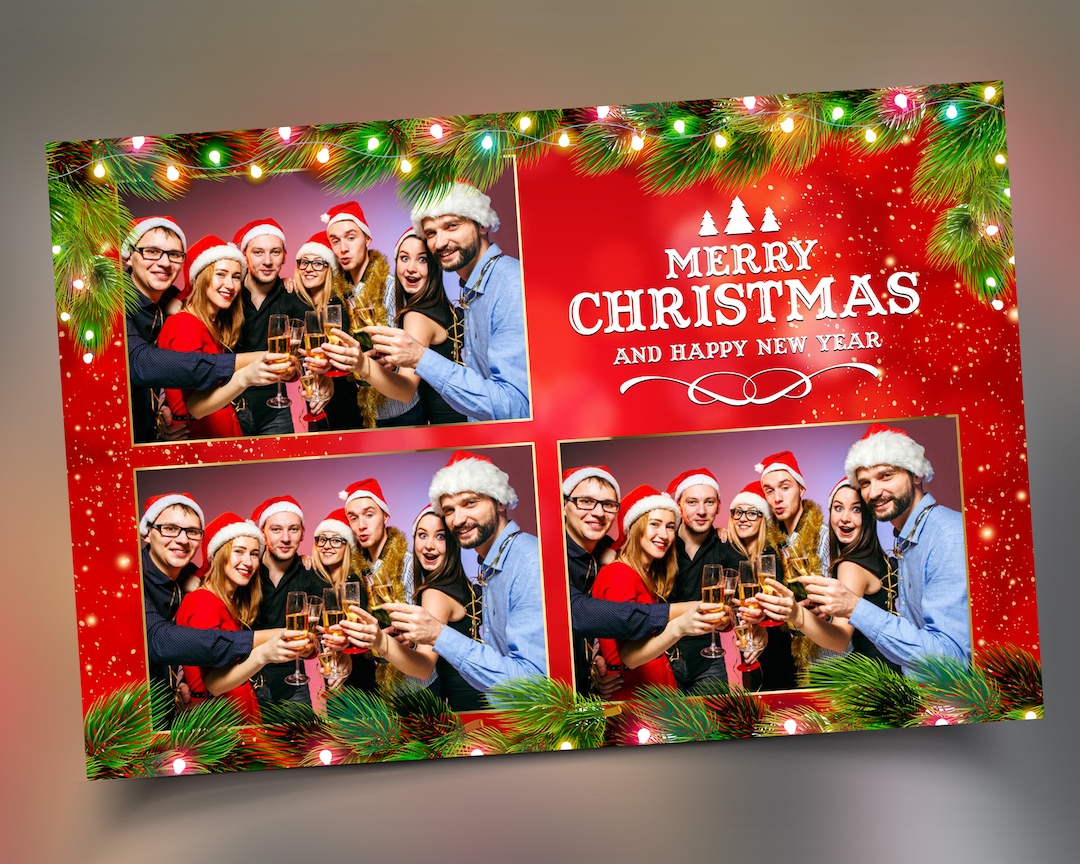 Christmas Photo Booth Template Merry Christmas Holiday New Year Xmas ...