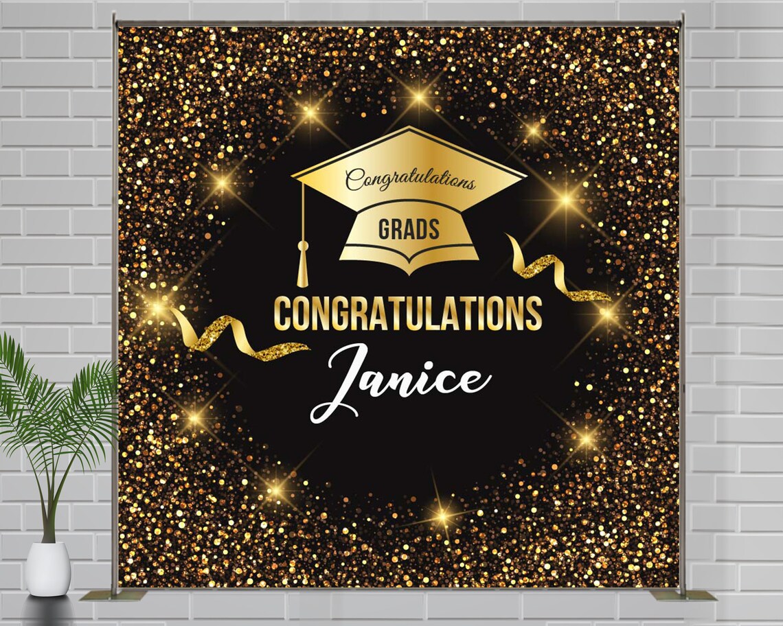 Backdrop Graduation Banner 2020 Graduation Decoration Black - Etsy