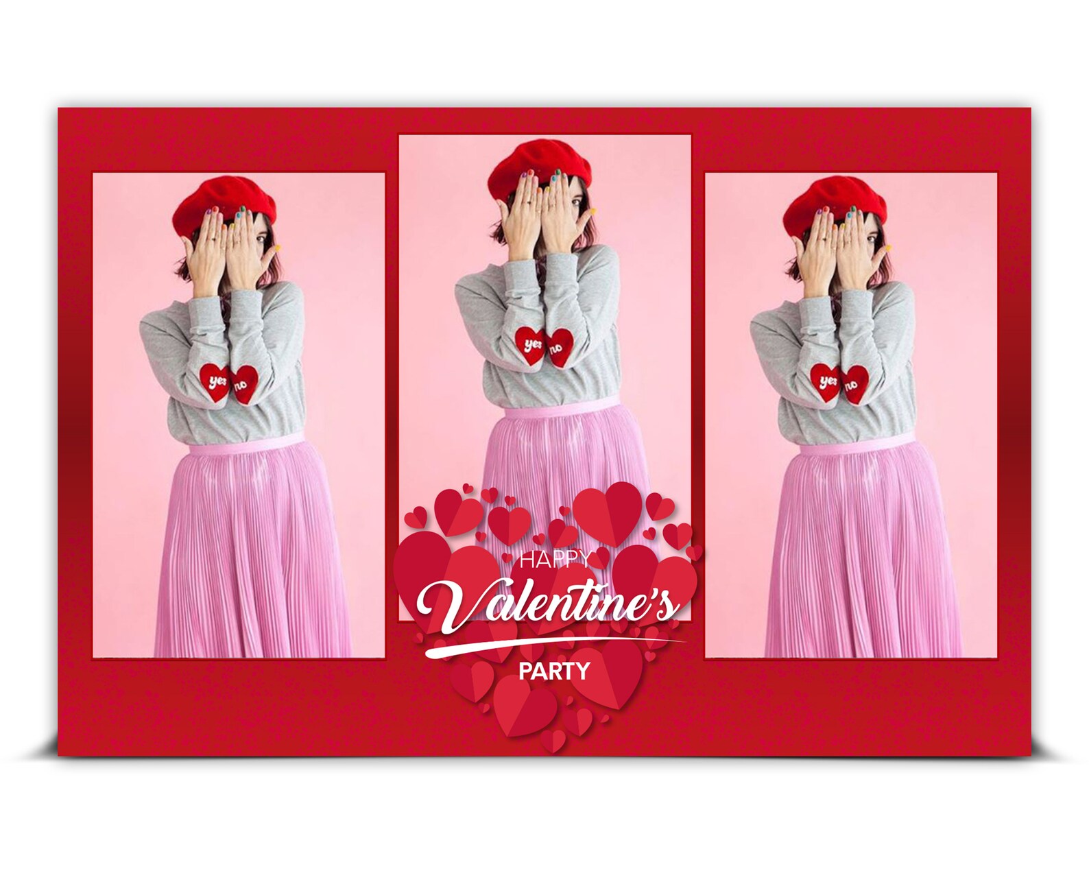 Valentine Day Photo Booth Template Love Pink 4x6 Photobooth | Etsy