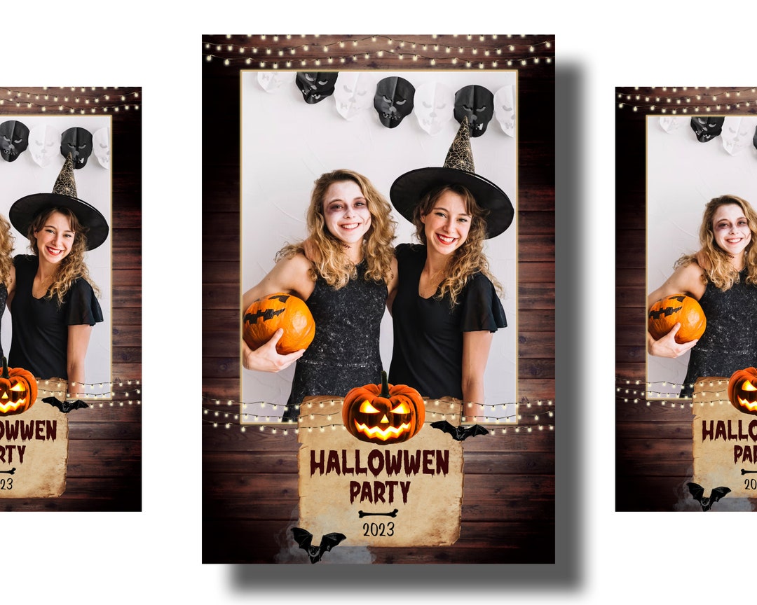 Halloween Photobooth Template 4x6 Trick or Treat Party 2024 Wood ...