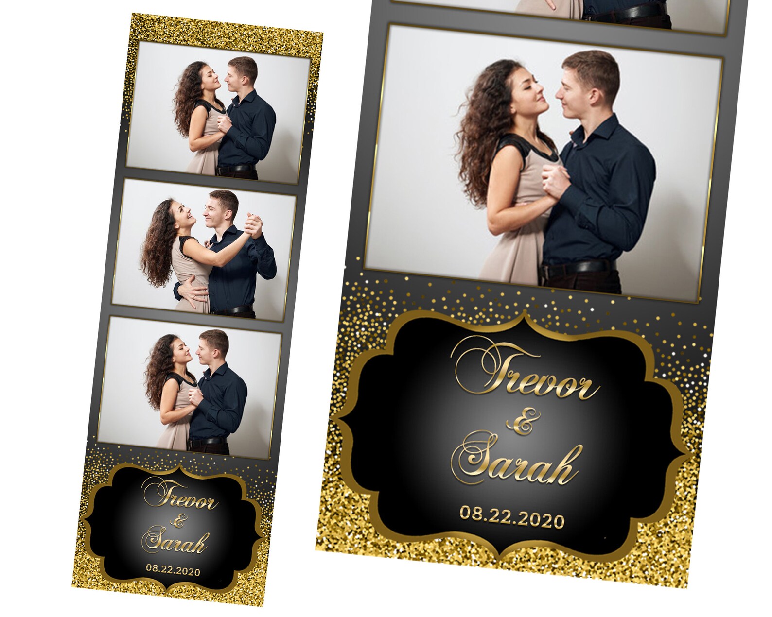 Wedding Photo Booth Template Gold Glitter Photobooth Template - Etsy