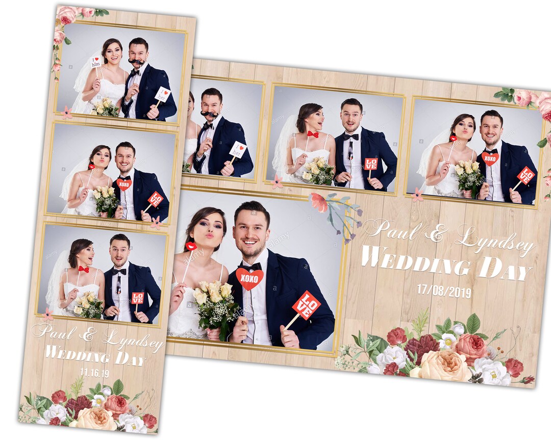 Plantilla de fotomatón Boda Dulce Dieciséis Plantilla de Fotomatón De ...