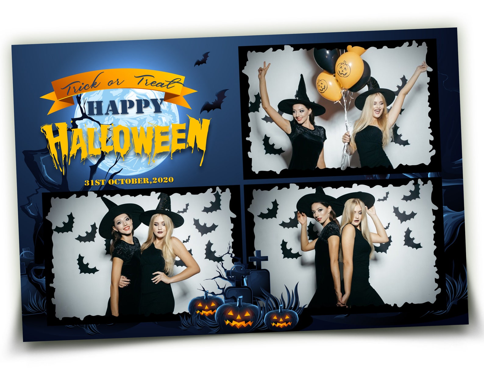 Halloween Photo Booth Template 4x6 Photobooth Pumpkin Template Etsy