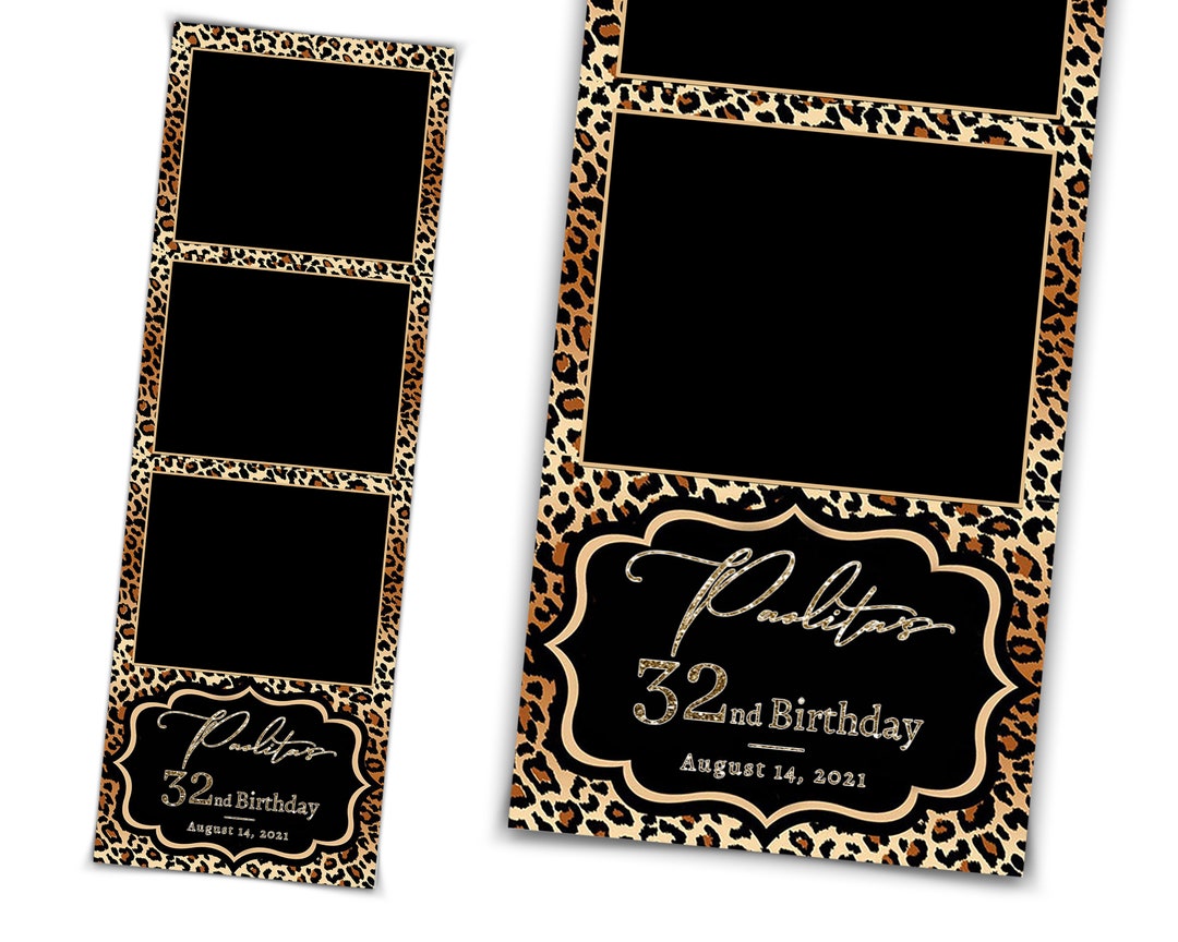 Photo Booth Template Birthday Party Animal Texture Photobooth Template ...