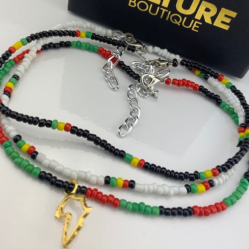 Rasta Seed Bead Stretch Anklet. Rasta Ankle Bracelet Jamaican - Etsy