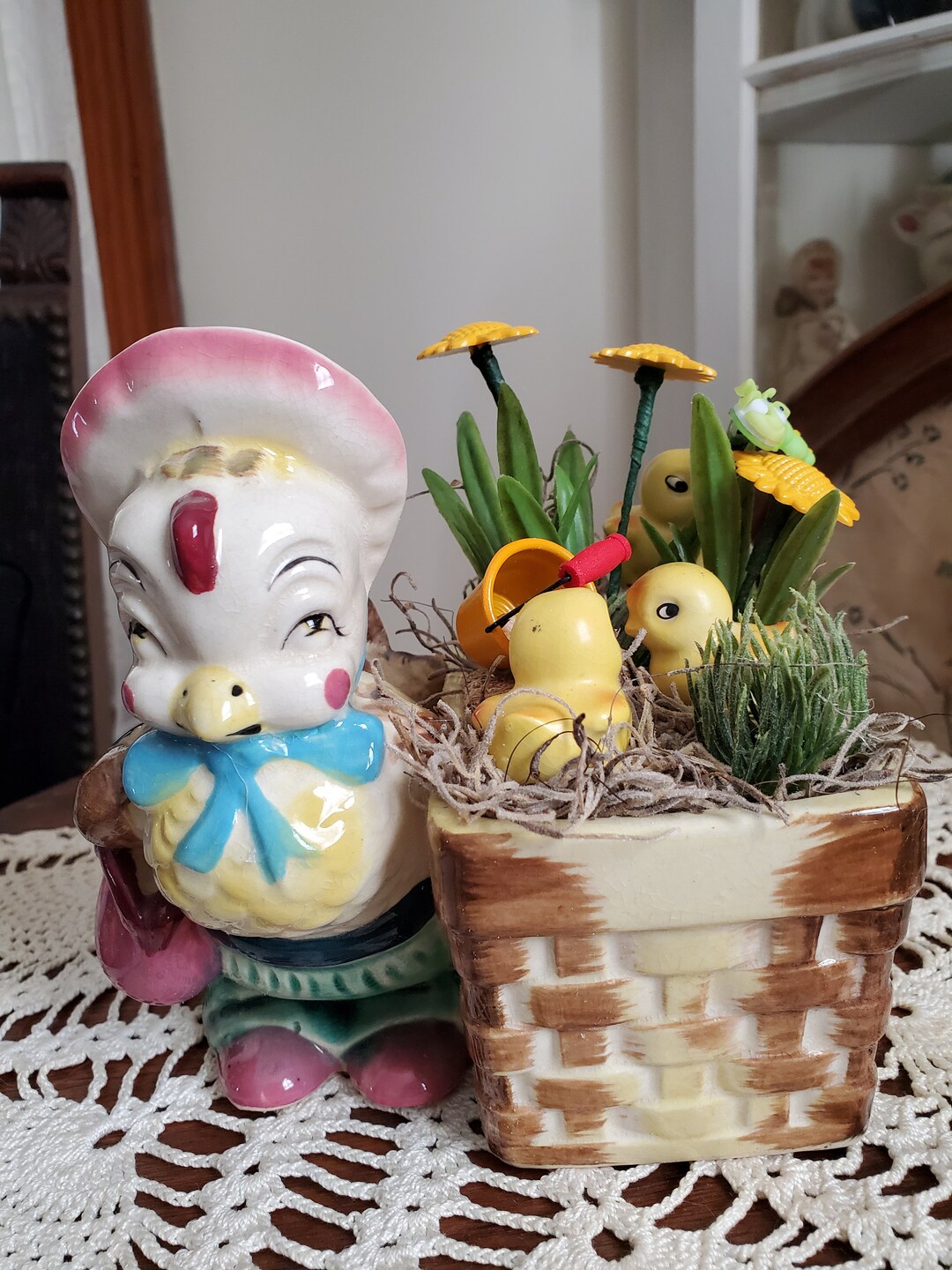 Vintage Mother Hen Planter With Chicks - Etsy