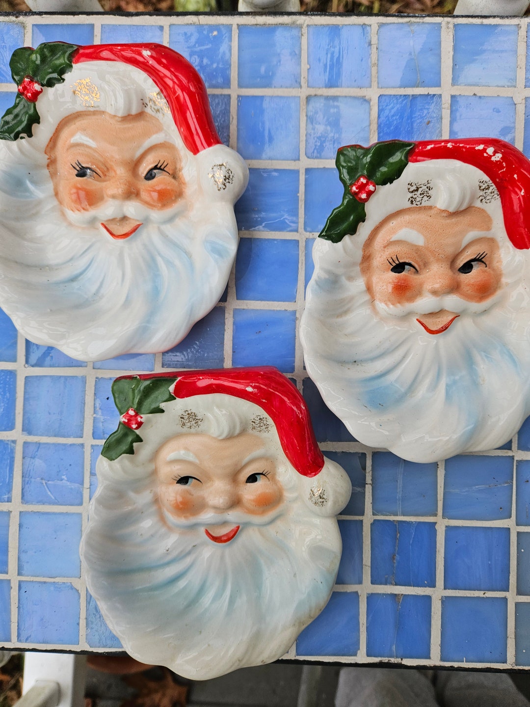 Vintage Santa Face Plates - Etsy