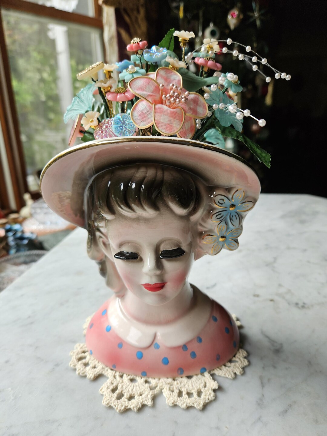 Lady Head Vase With Buttons - Etsy