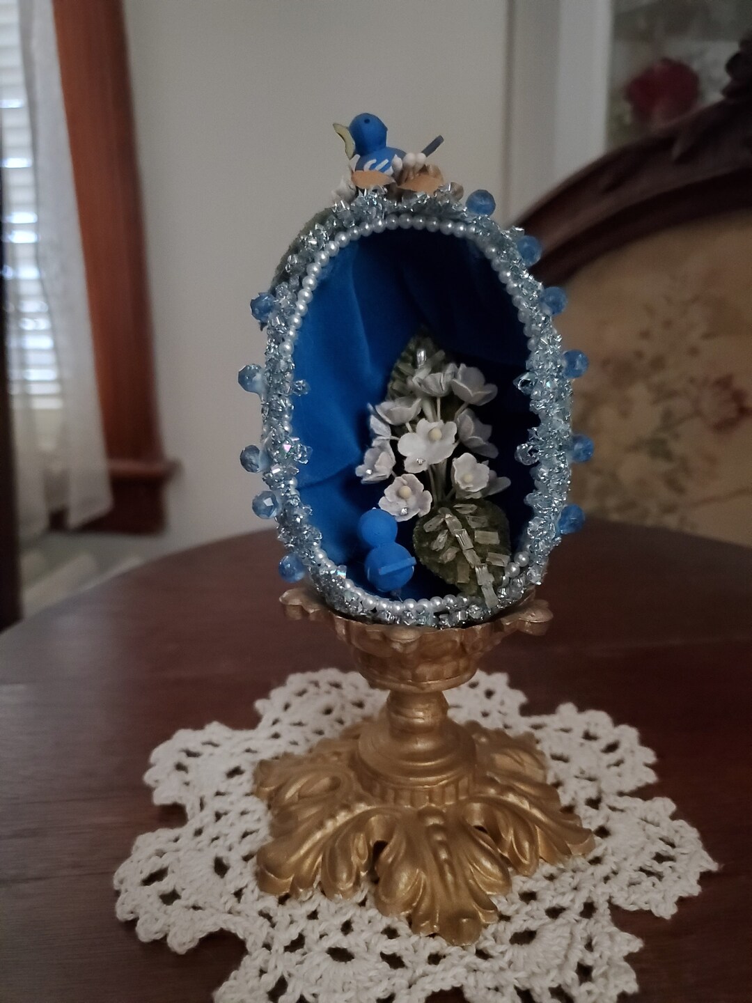 Vintage Hand Decorated Goose Egg With Flowers and Birds - Etsy