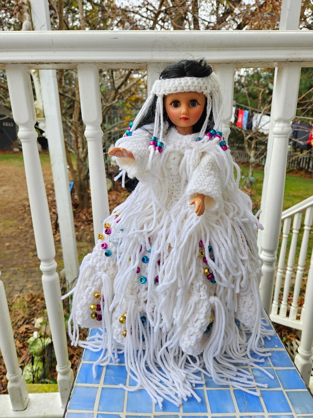 Native American Crocheted Doll With Beadwork - Etsy