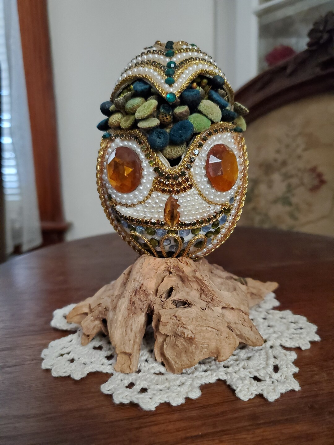Handcrafted Goose Egg of an Owl - Etsy