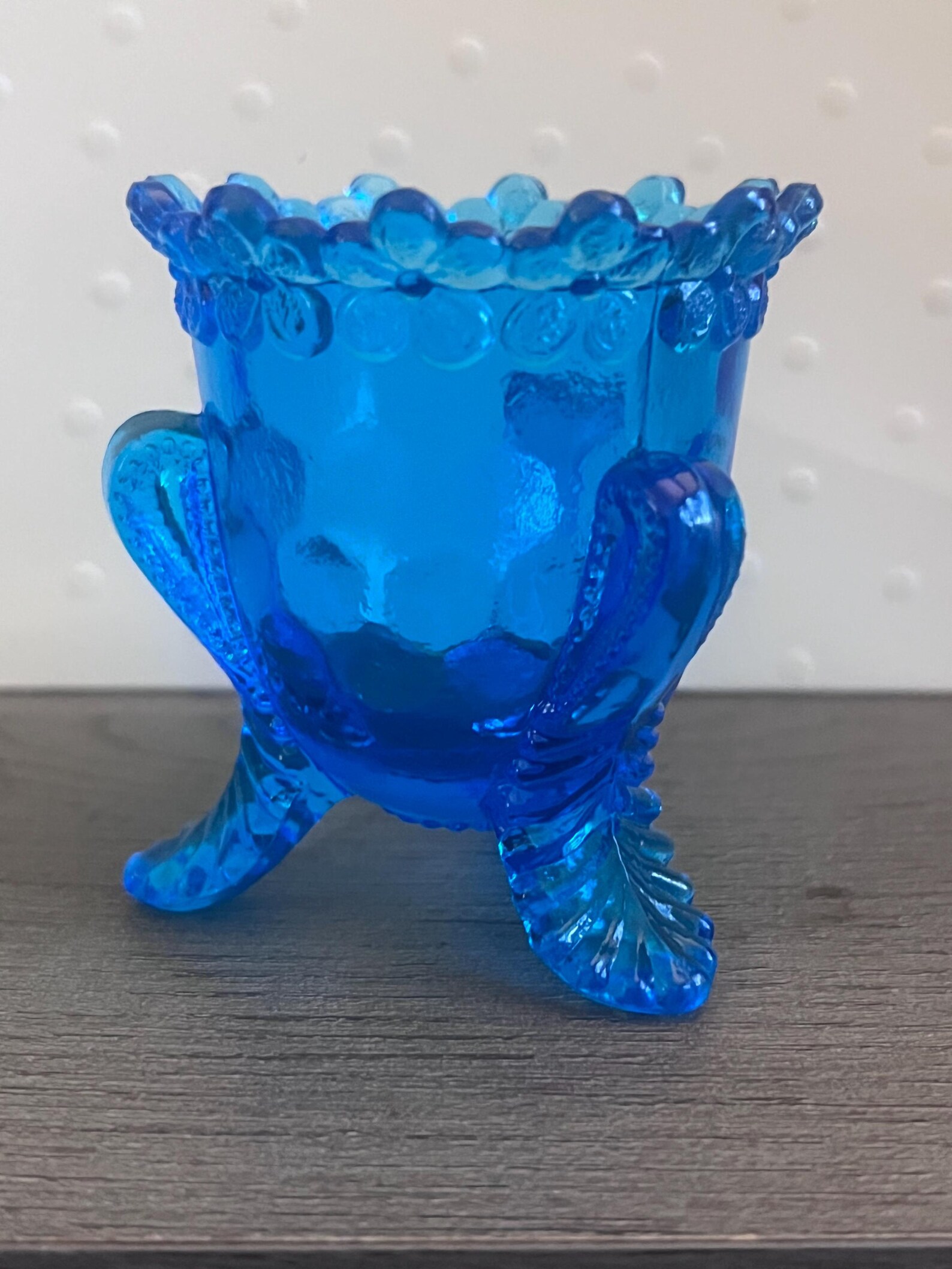 Vintage Degenhart "forget Me Not" Glass Toothpick Holder - Etsy