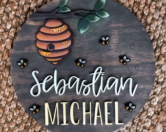 Bee Hive Wood Sign - Etsy