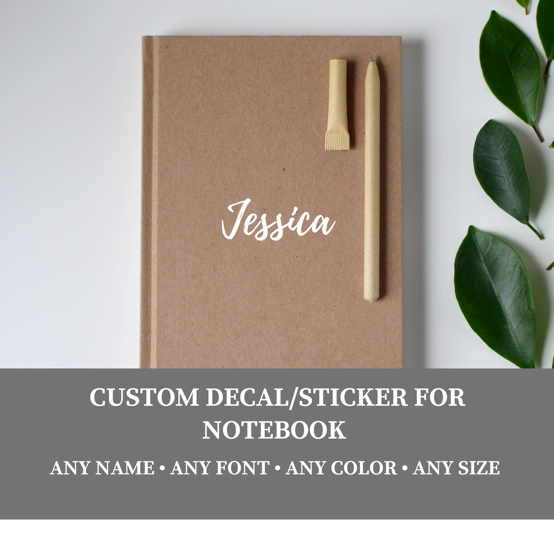 Custom Name Sticker for Notebook / Binder • Vinyl Name Decal for School ...